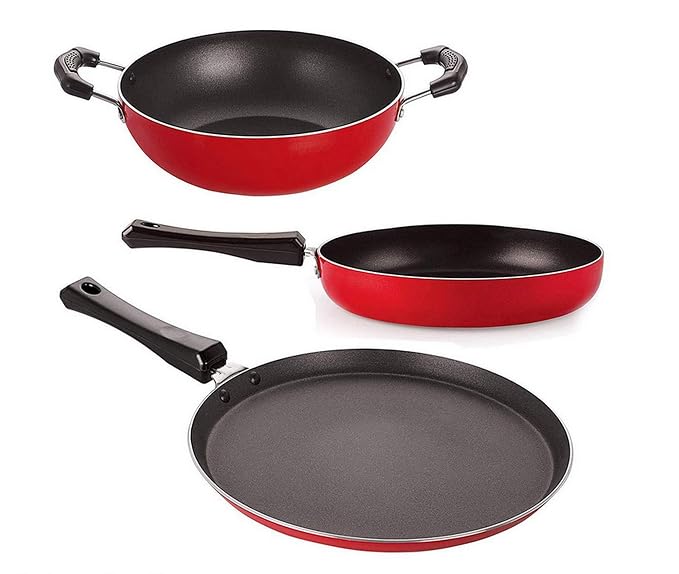 Buy Nirlon Non-Stick Aluminium Mini Cookware Set (Tawa, Fry Pan, Kadhai ...