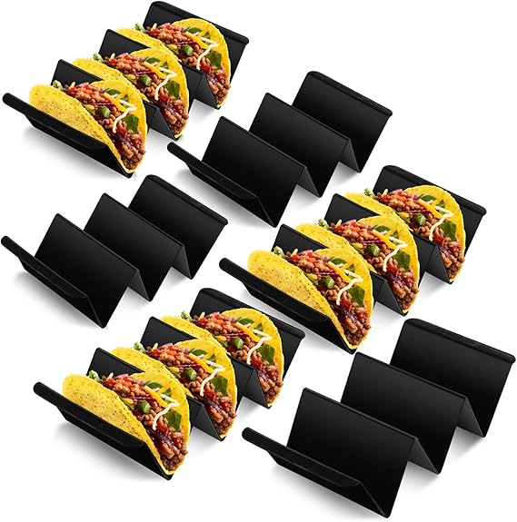 Amazon.com: Baderke Mexico Taco Holder Stands Set of 6 Black Large Tray ...