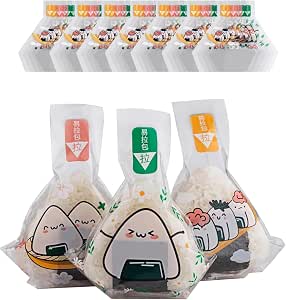 Amazon.com: 50Pcs Triangle Onigiri Wrappers Plastic Rice Balls Bags ...