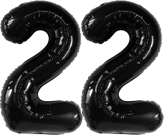 Amazon.com: KatchOn, 22 Balloon Number Black - 40 Inch, 22 Number ...