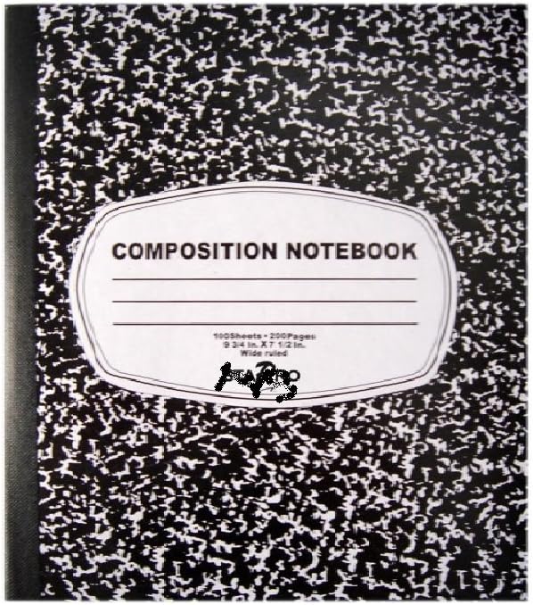 Amazon.com : Marbled Composition Book - Wide Rule Hard Cover and Back ...