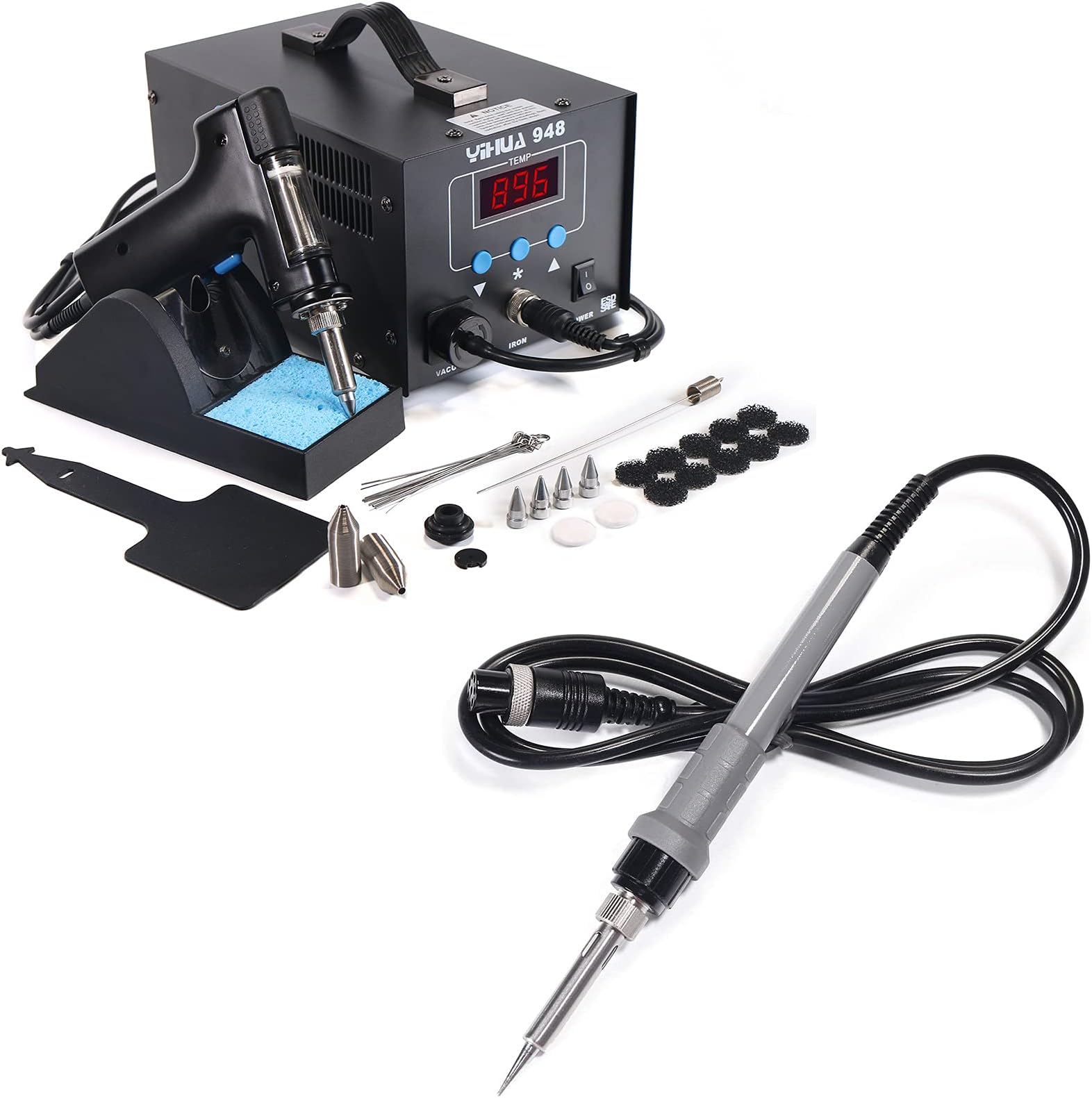YIHUA 948 Professional Desoldering Station bundle with the YIHUA #948A Replacement Soldering ...