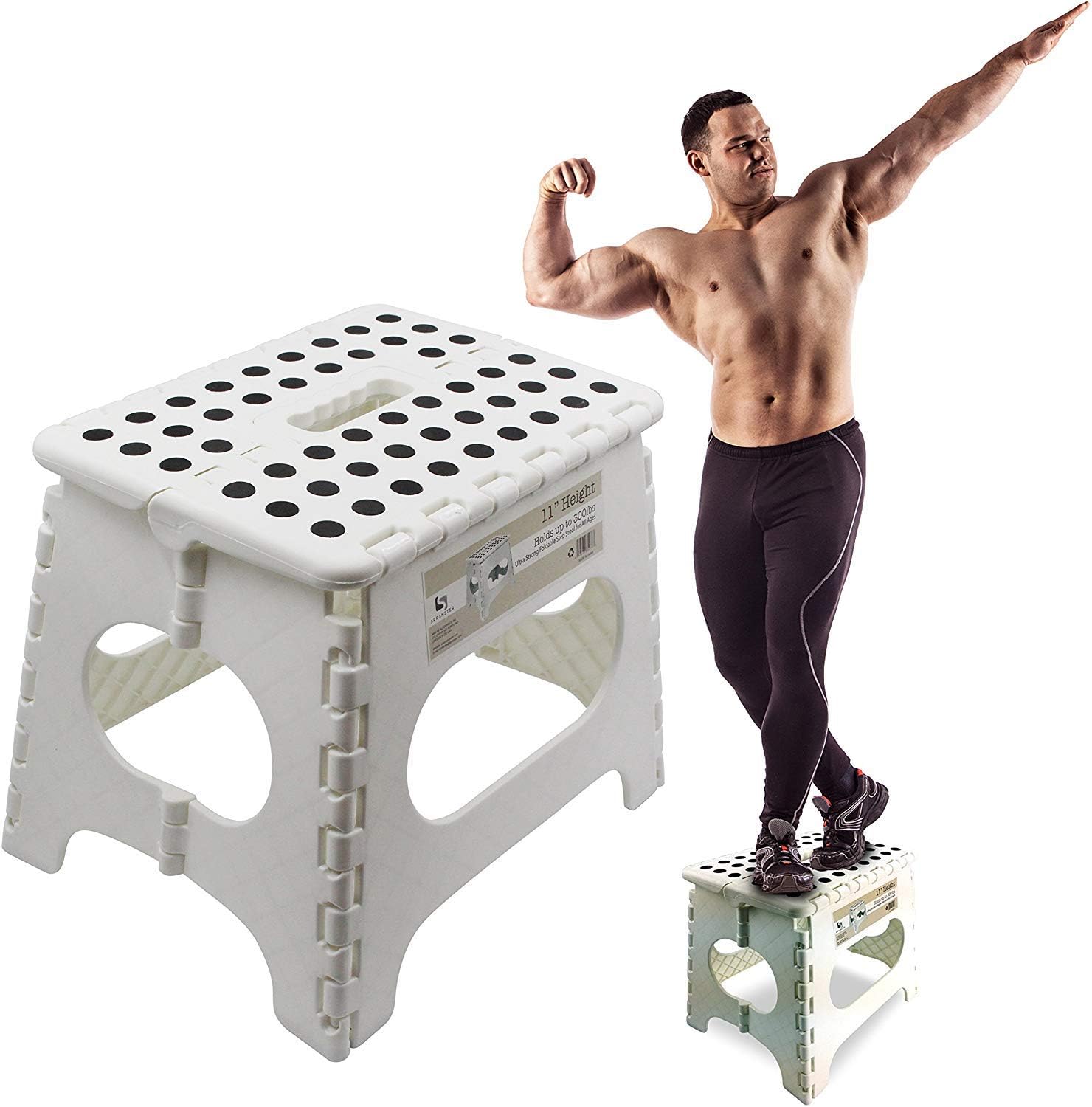 HOMESHOPA Heavy Duty Folding Step Stool - 9 INCH Anti Slip Foldable ...