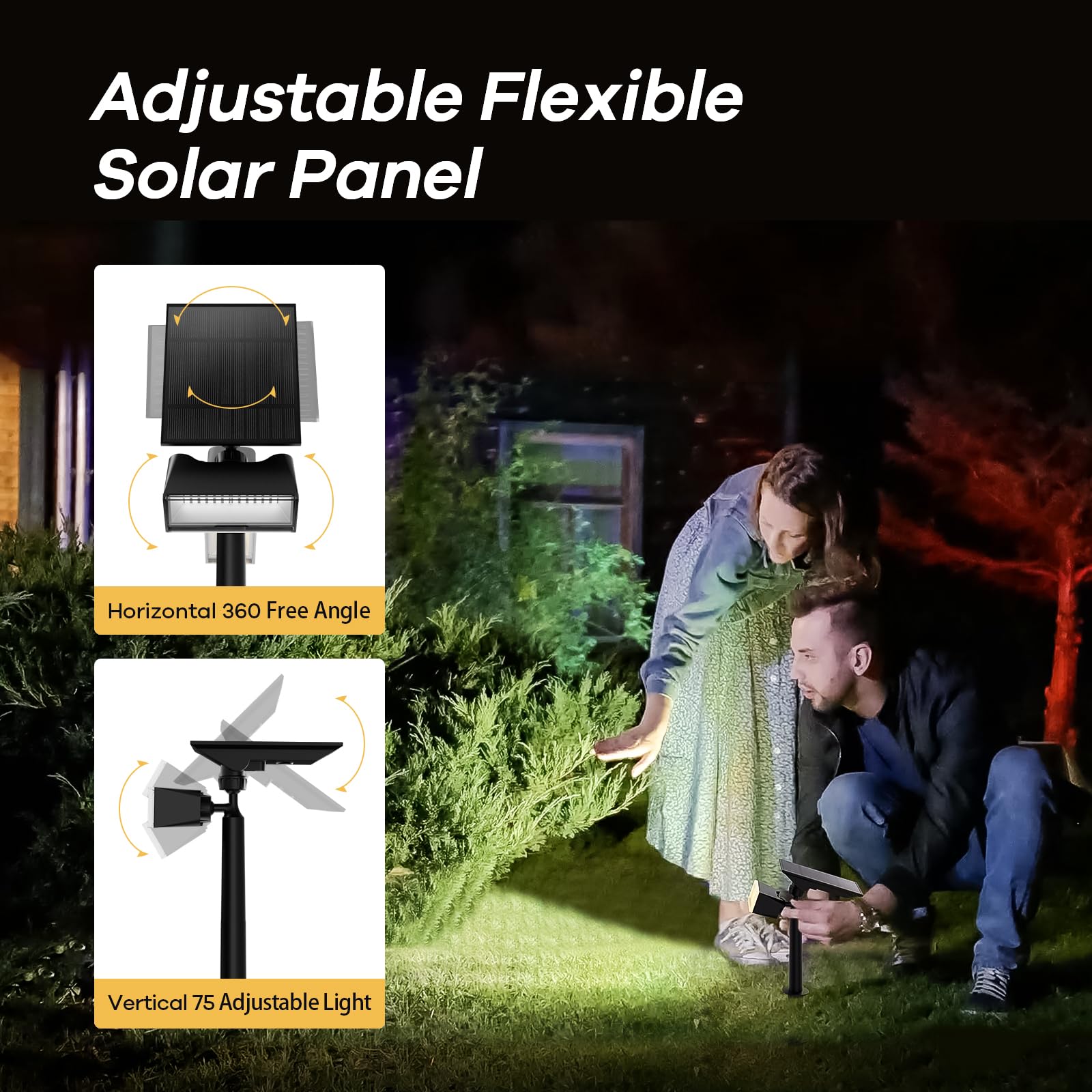 Snapklik.com : Consciot Cool White Solar Spot Lights Outdoor,Dusk-to ...