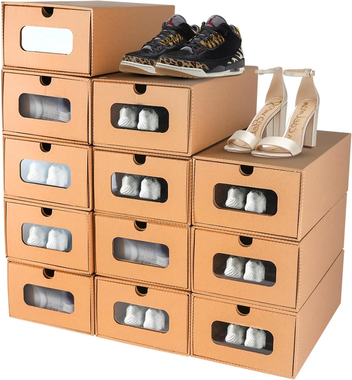 Amazon.com: 12 Pack Shoe Storage Bins, Waterproof Storage Boxes, Shoe ...