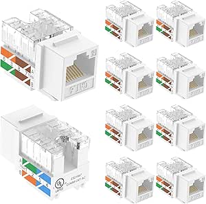 VCE Lot de 10 connecteurs Keystone RJ45 Cat6 fins à 90 degrés [certifié ...