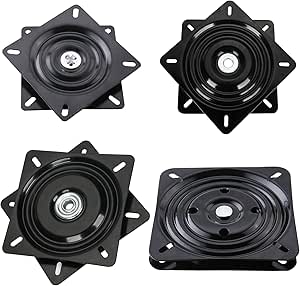 Amazon.co.jp: 4 Pieces Square Heavy Duty Swivel Plate Black Steel ...