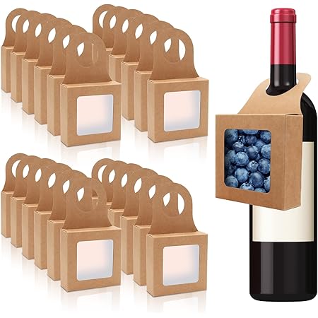 Amazon.com | Coitak Wine Bottle Hanging Gift Boxes, 25 Count Kraft ...