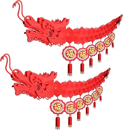 Amazon.com: 2 Pcs Chinese New Year Dragon Ceiling Decorations, 5.57 Ft ...