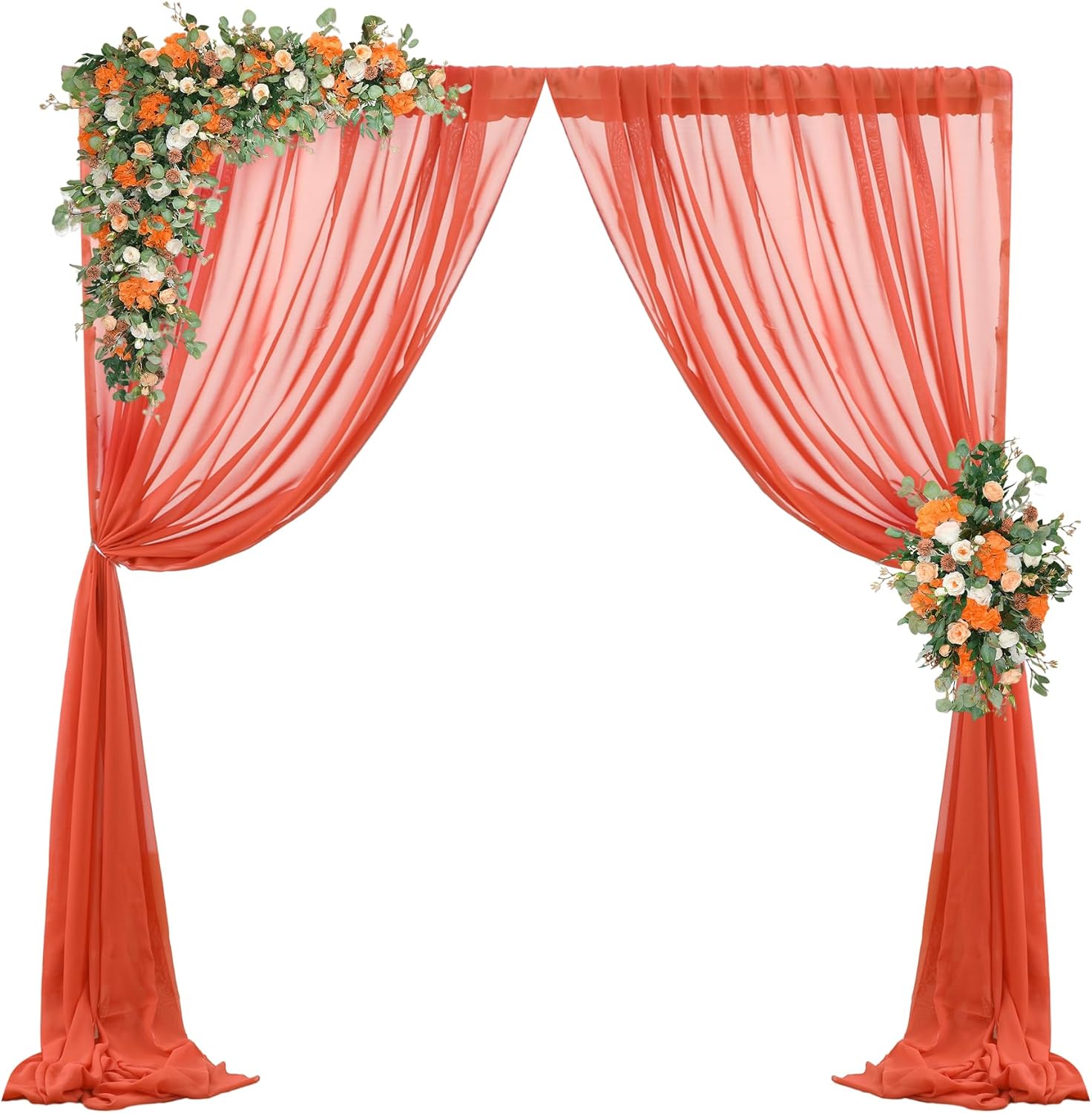 Amazon.com: Orange Backdrop Curtain for Parties, 10ft x 7ft Wrinkle ...