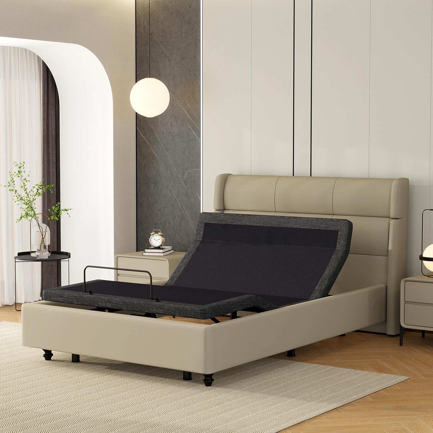 Amazon.com: Vipbear Full Adjustable Beds with Thickened Frame ...