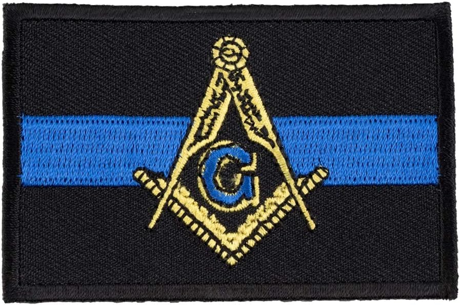 Amazon.com: Thin Blue Line Masonic Patch, Law Enforcement Patches ...