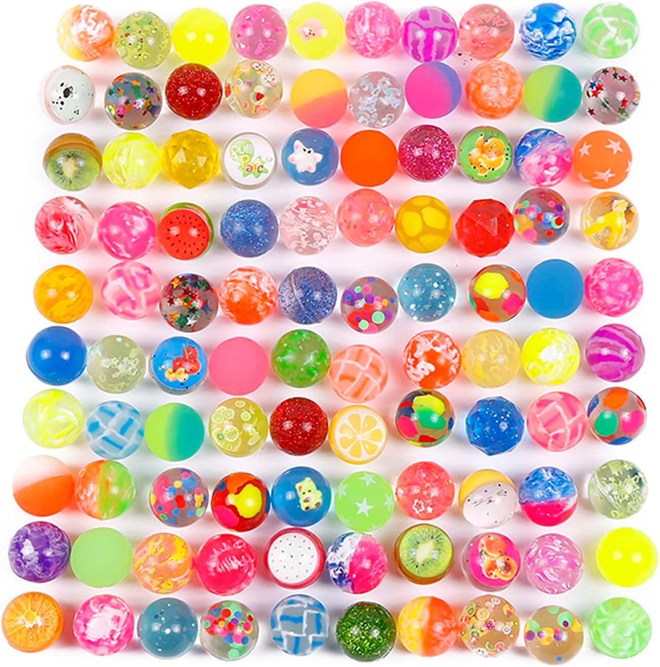 Bouncy Balls,24 Pieces Rubber Jumping Ball Assorted Colourful Bounce ...