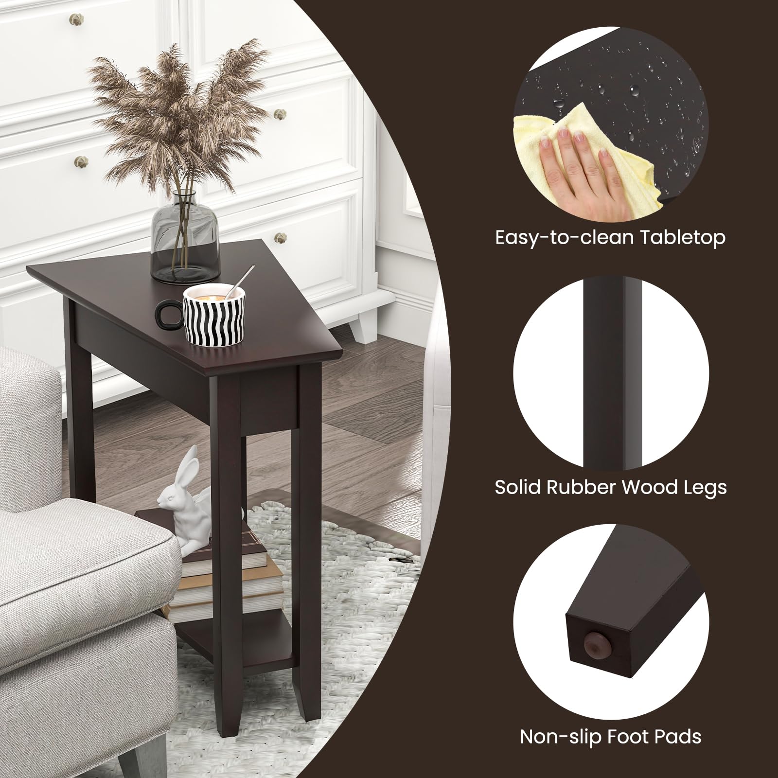Wedge End Tables For Recliners Solid Wood Recliner Wedge Table | Foter
