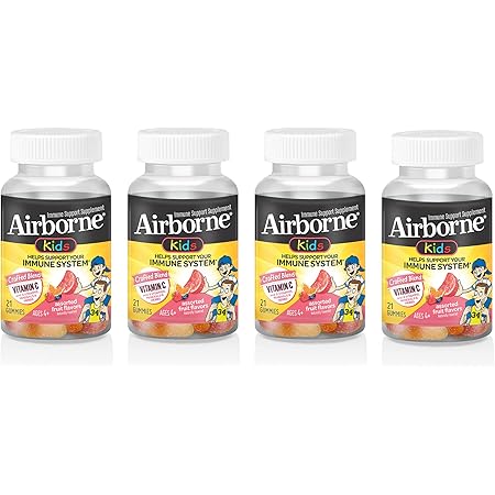 Amazon.com: Airborne Kids Assorted Fruit Flavored Gummies, 21 count ...