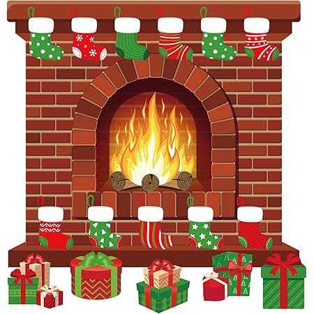 Amazon.com: Remagr 66 Pieces Large Christmas Fireplace Bulletin Board ...