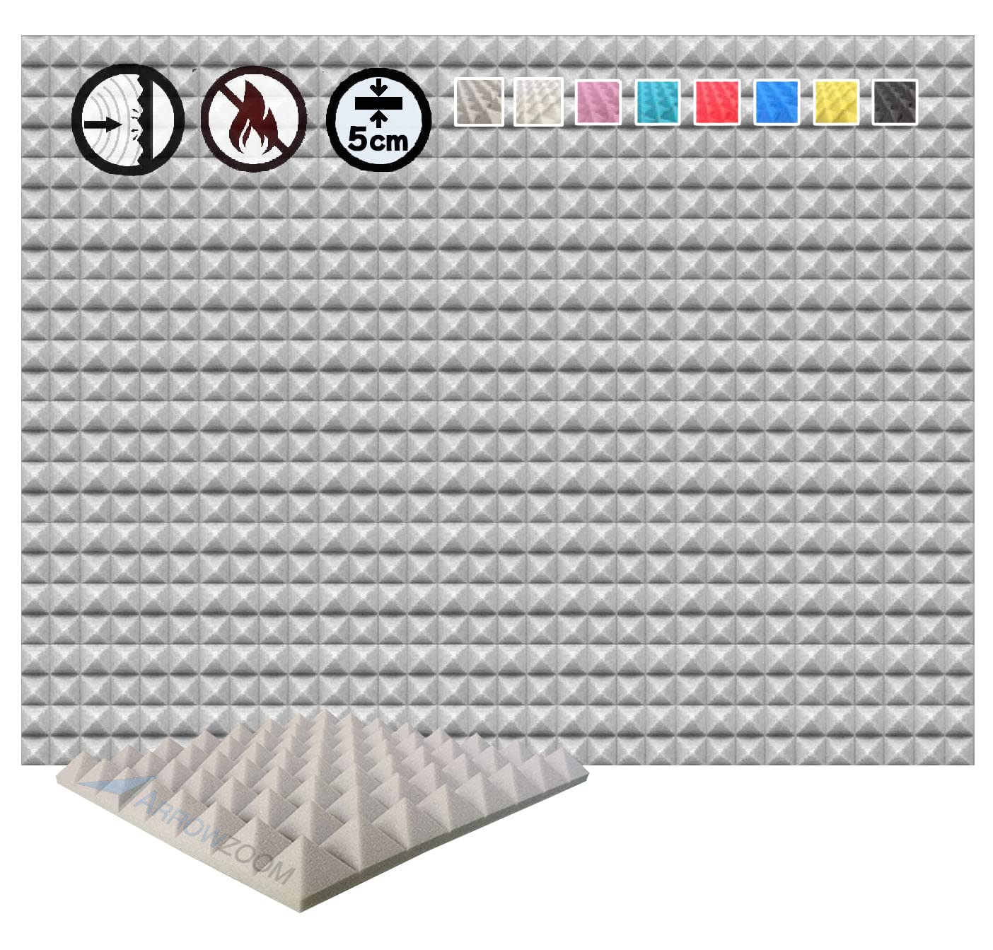Buy Arrowzoom 12 Acoustic Panels Pyramid Sound Absorbing Acoustic ...