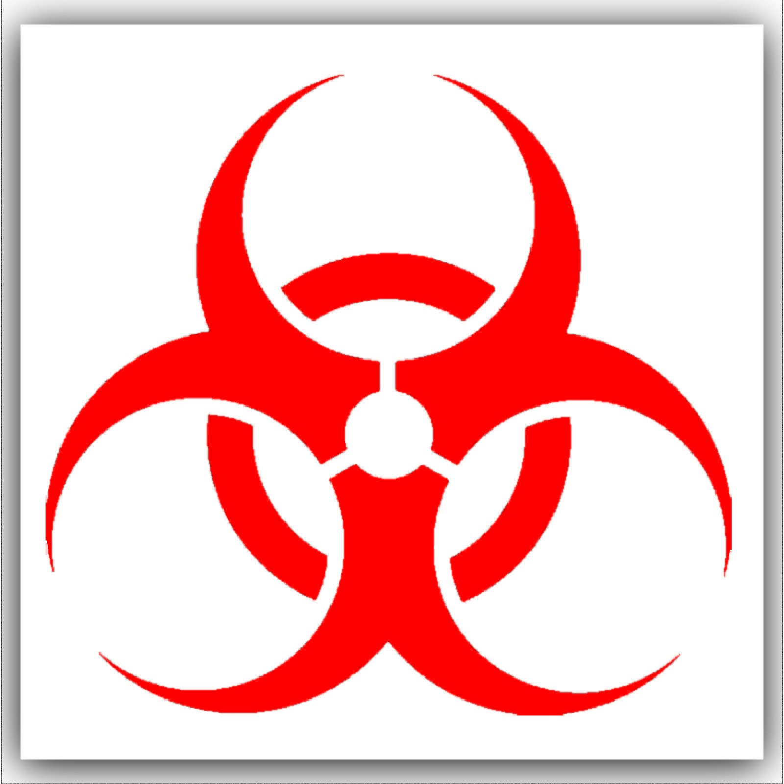 6 x Biohazard Symbol-Red on White,External Self Adhesive Warning ...