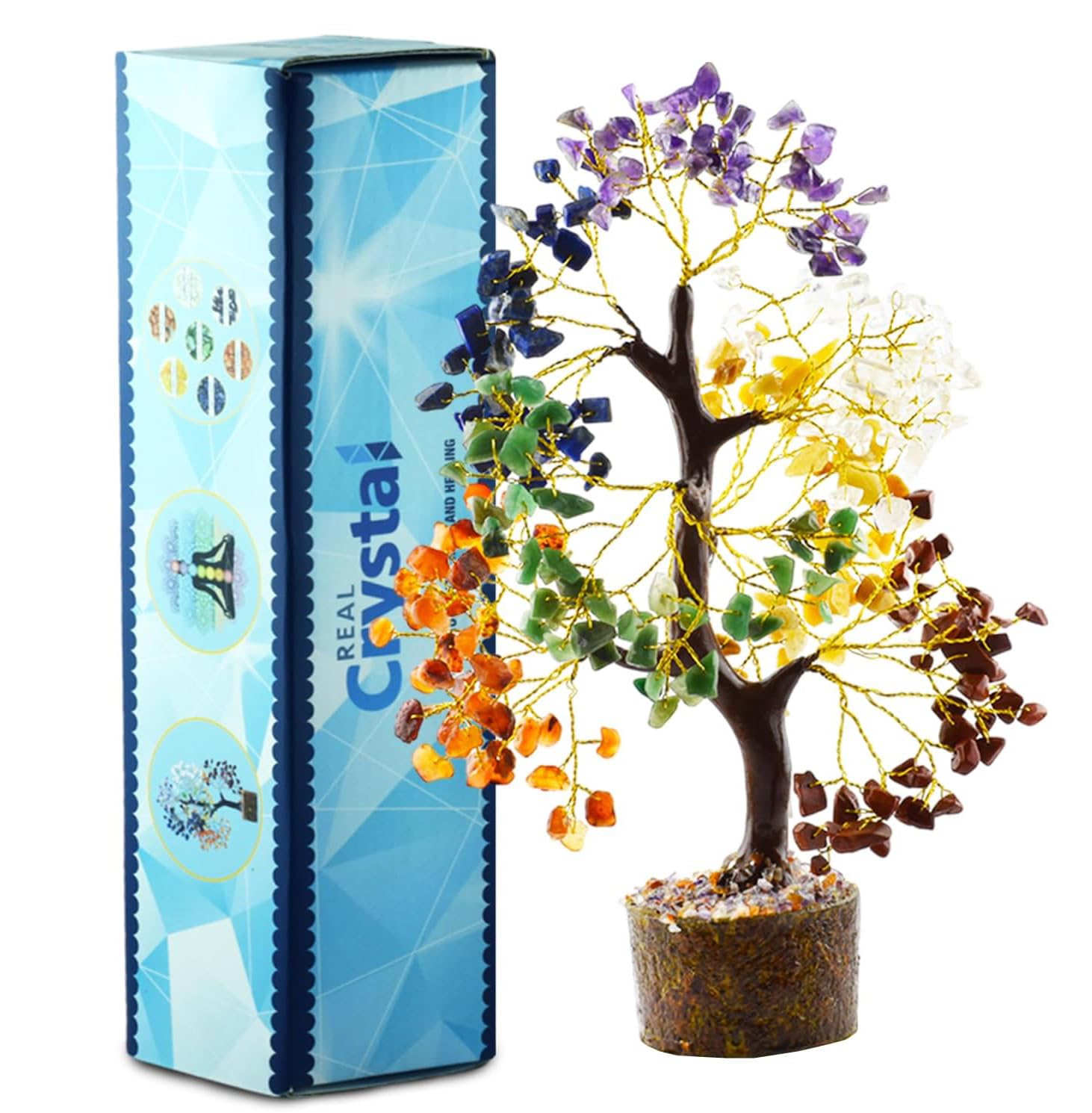 Buy Real Crystal Seven Chakra Crystal Tree Showpiece for Good Luck Home ...