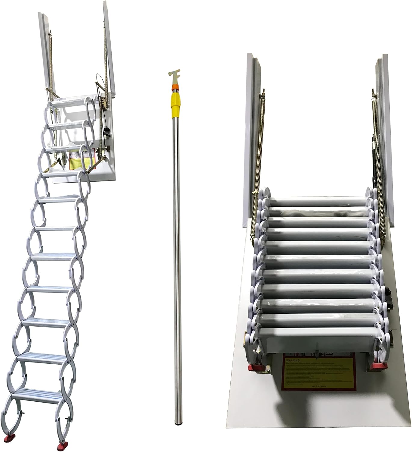HQHAOTWU Attic Ladder Attic Pull Down Side-Mounted Loft Wall Ladder ...