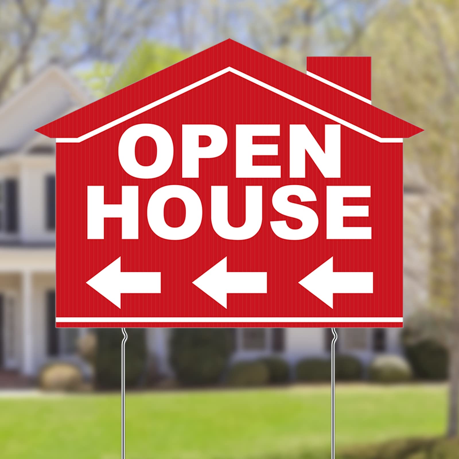 3 Pcs Open House Signs Real Estate Sign Posts with Directional Arrows ...