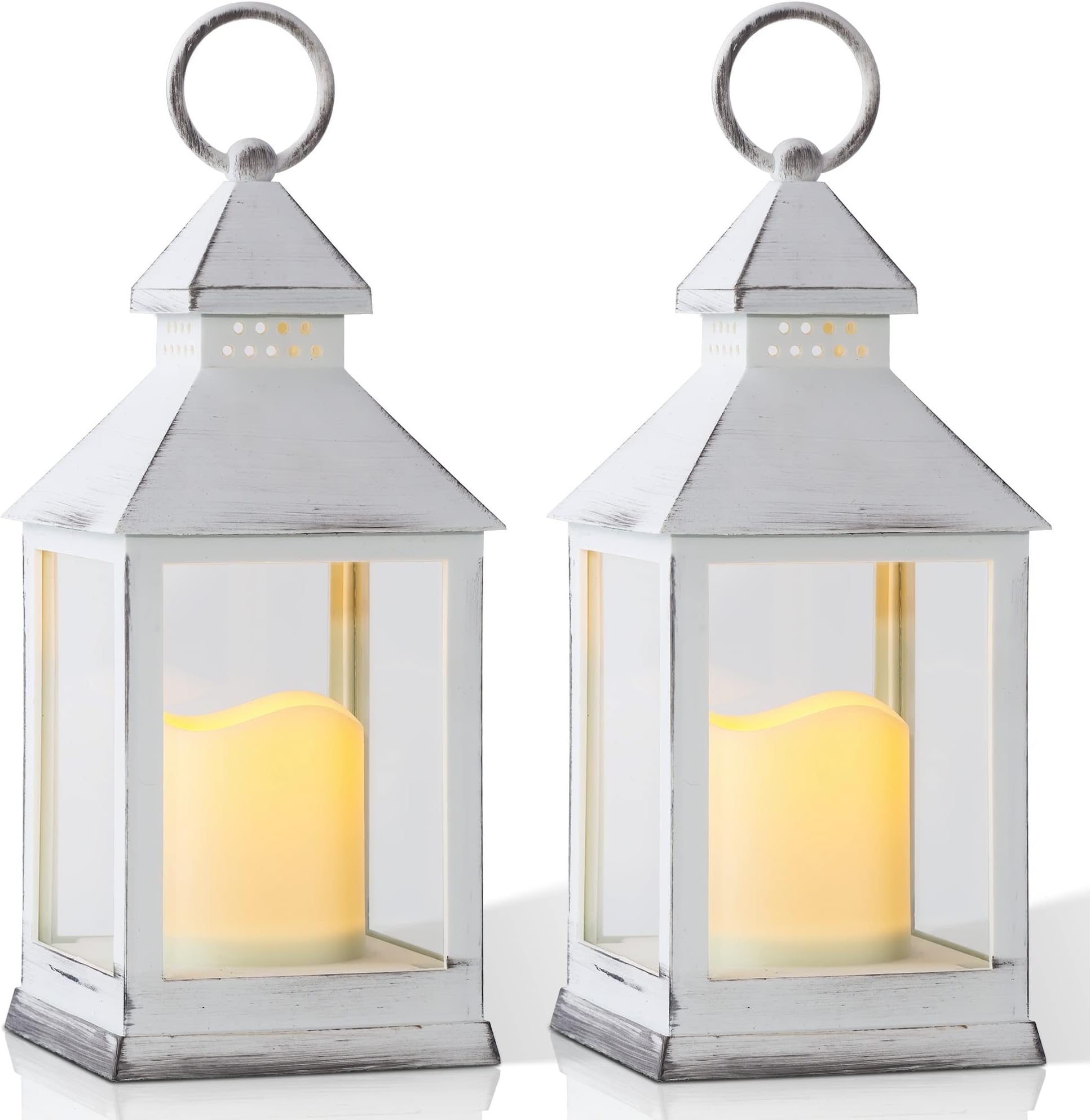 Amazon.com: Decorative White Lanterns - Set of 4- Remote Control - 4 ...