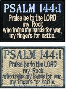 Amazon.com: Antrix 2 PCS Psalm 144:1 Bible Hymns Inspirational Tactical ...