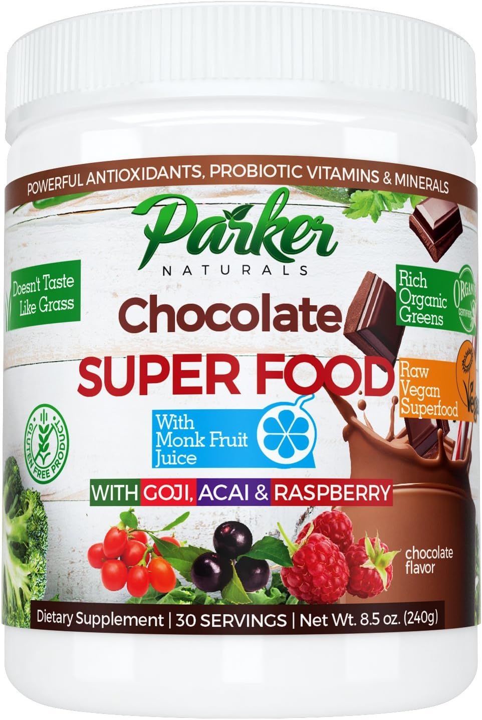 Amazon.com: Berry Green Chocolate Superfood Powder with Organic Greens ...