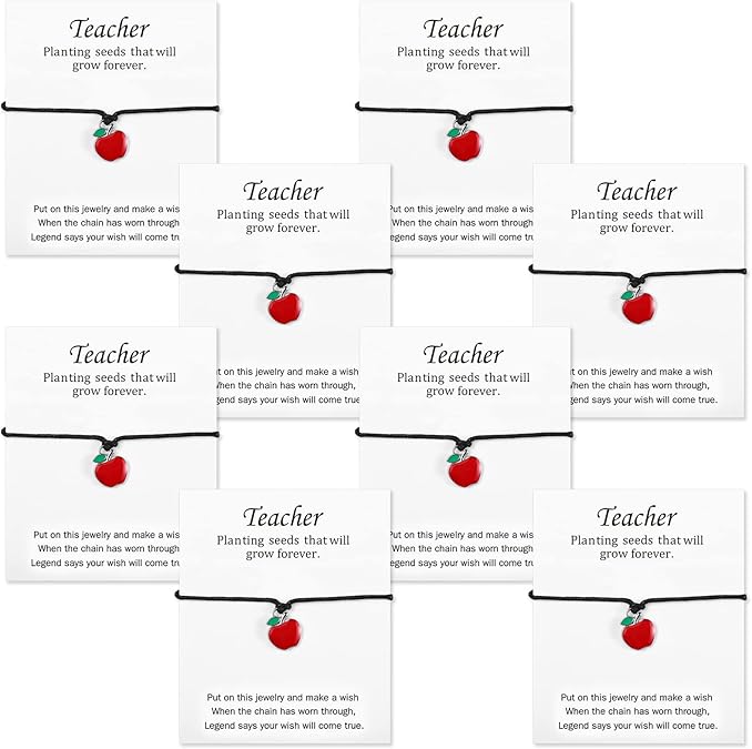 Amazon.com: Batiyeer 8 Pcs Teacher Blessing Card with Bracelet for ...