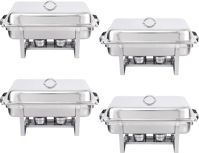 Amazon.com: 4 Pack 8 Qt Chafing Dish Stainless Steel Full Size ...