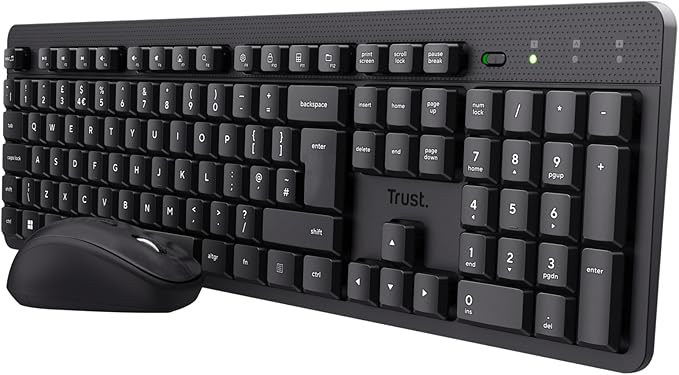 Trust Ymo II Silent Wireless Keyboard and Mouse Set QWERTY UK Layout ...