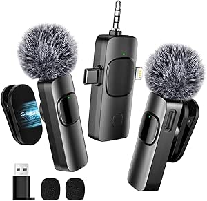 Amazon.com: BYbrutek Upgraded 4-in-1 Wireless Lavalier Microphone with an Adjustable Collar Clip ...