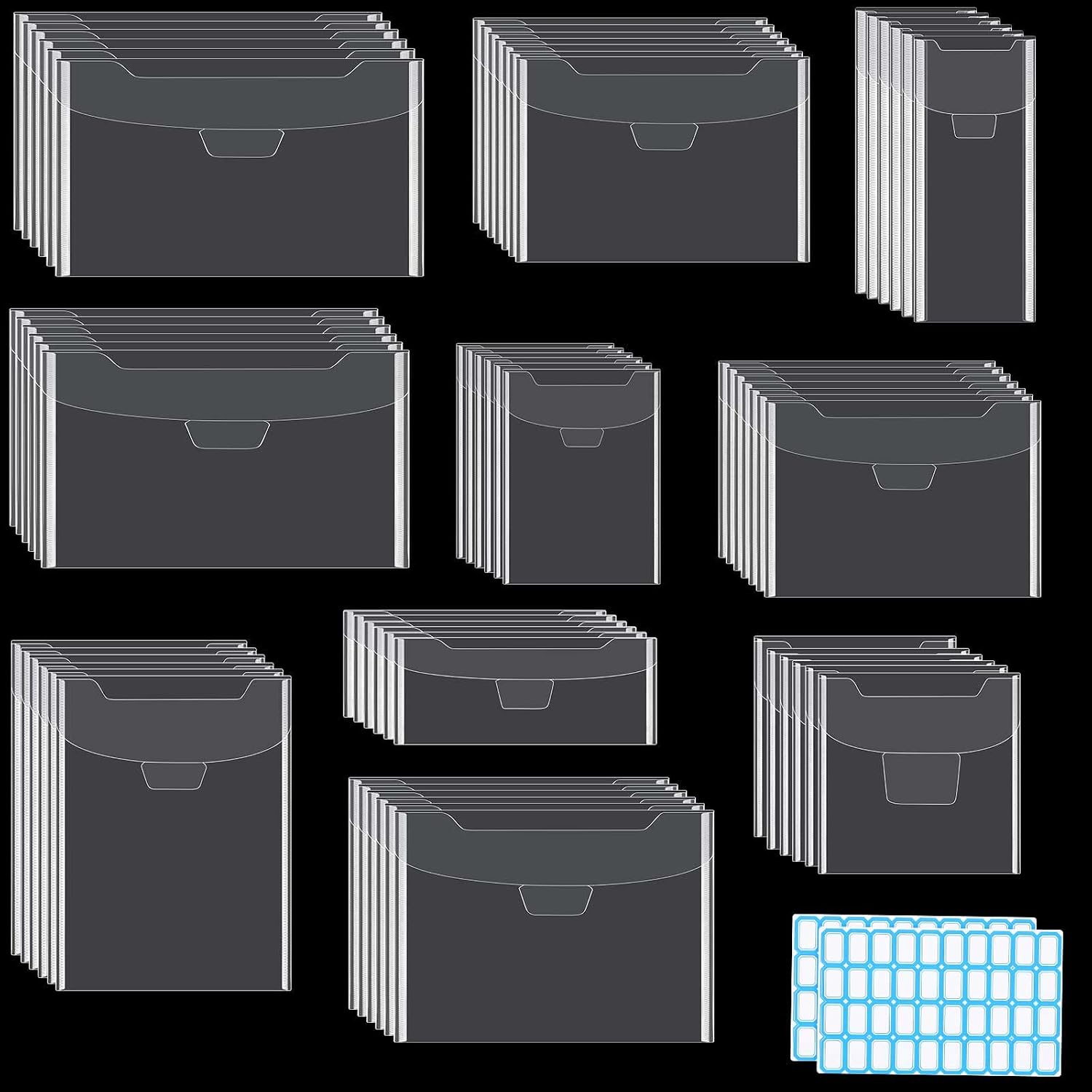 Amazon.com: 180 Pcs Clear Stamp and Die Storage Pockets Plastic ...