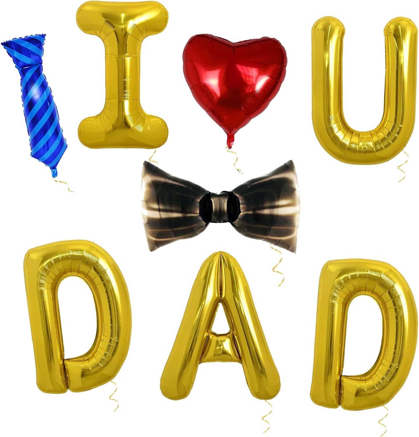 Amazon.com: CIEOVO I Love U Dad Balloons Set, Happy Father's Day Mylar ...
