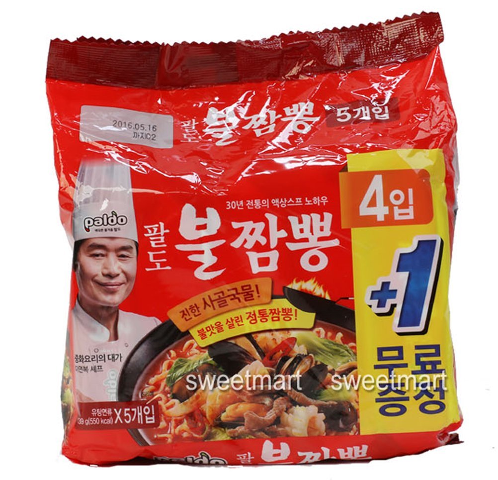 Amazon.com: Korea Food Bul Jjambbong Ramen 4+1ea Spicy Taste Delicious ...