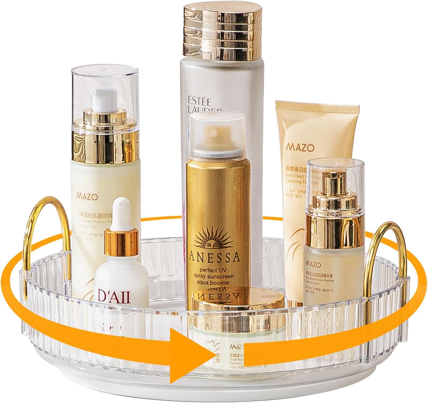 Makeup Organiser for Vanity, 360° Rotating Bathroom Organiser ...