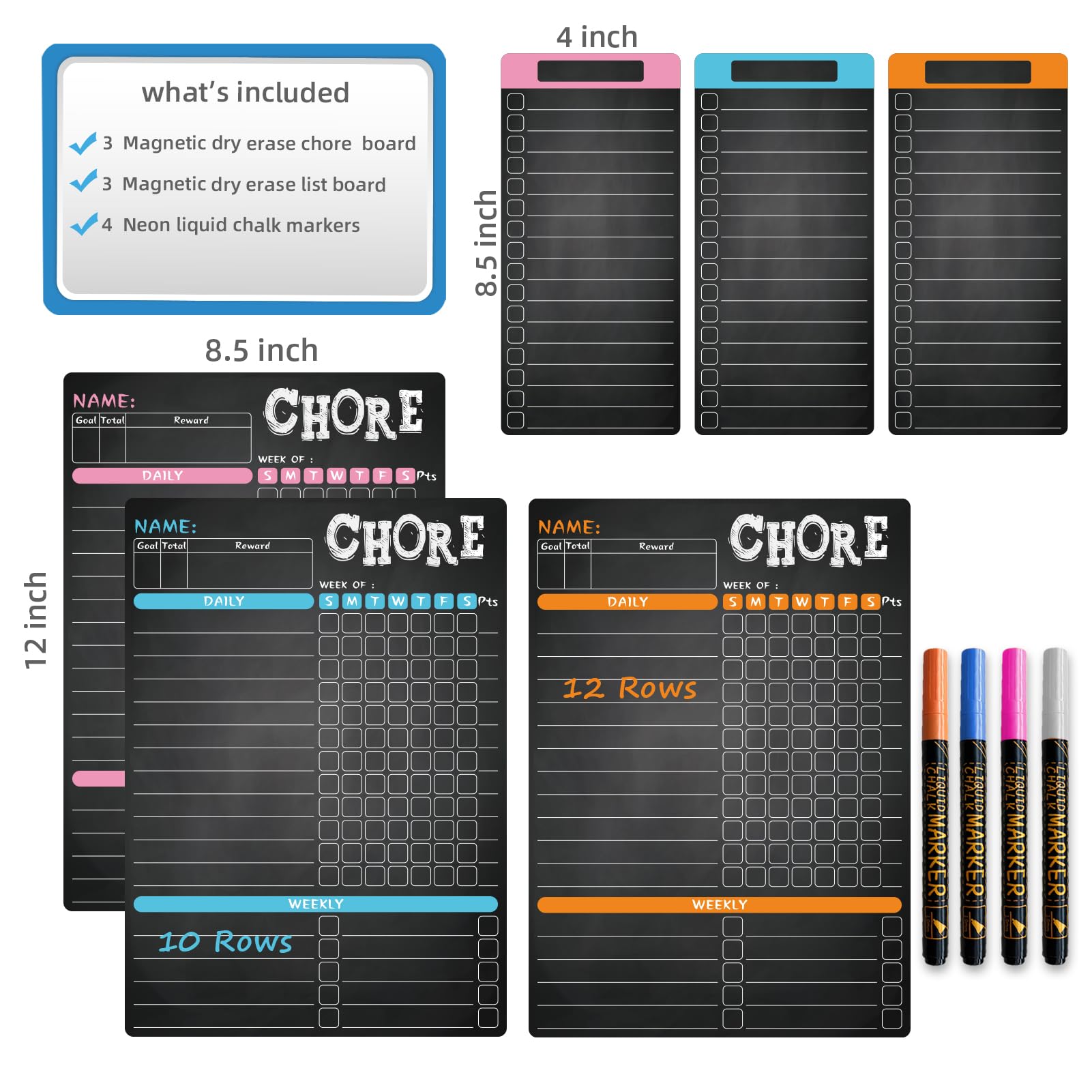Snapklik.com : Magnetic Chalkboard Reward Chore Chart For Multiple Kids ...