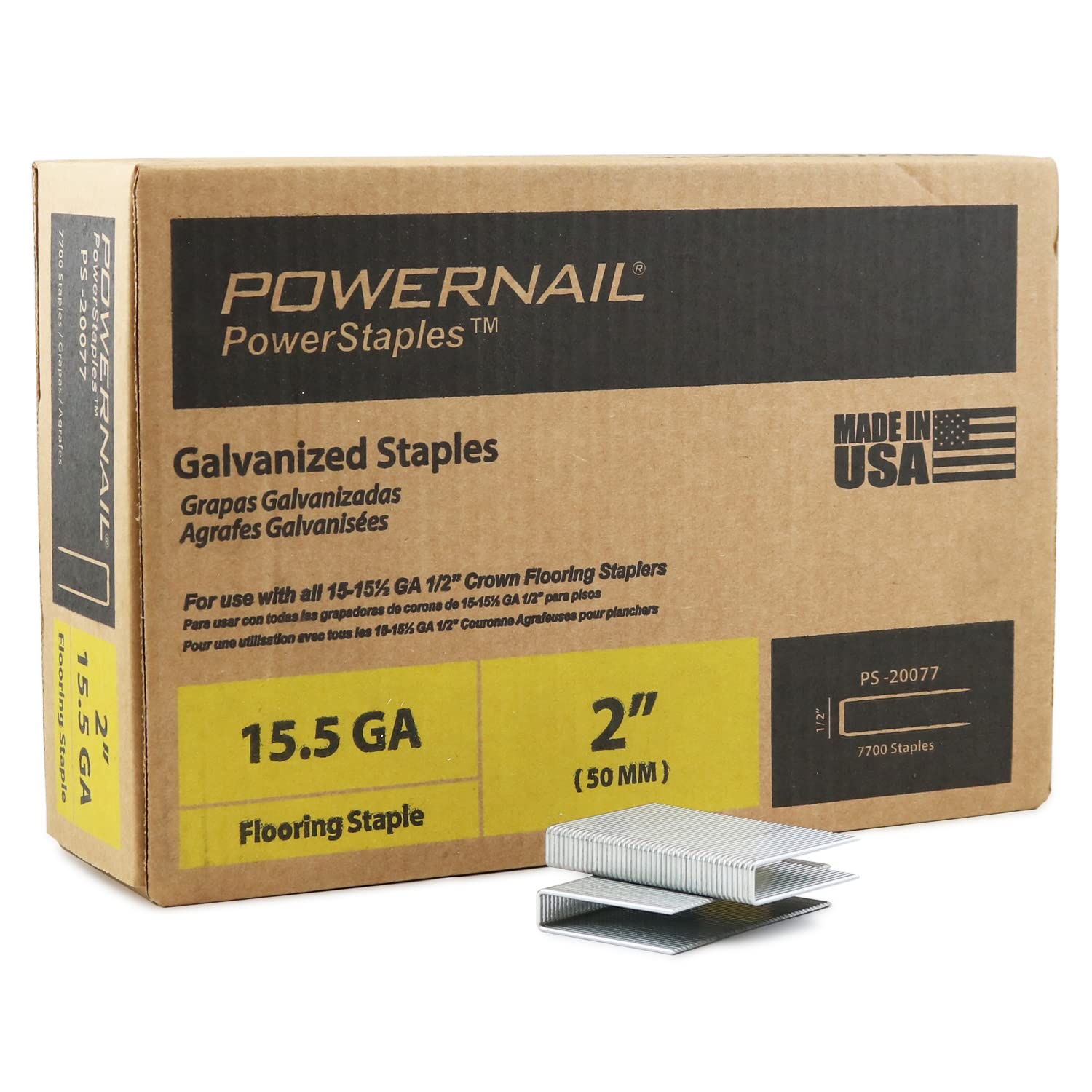 Powernail PS20077 15.5 Gauge 2 Inch Length Hardwood Flooring Staples ...