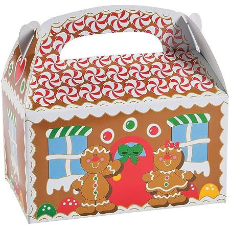 Amazon.com: Gingerbread House Favor Treat Boxes - Christmas and Holiday ...