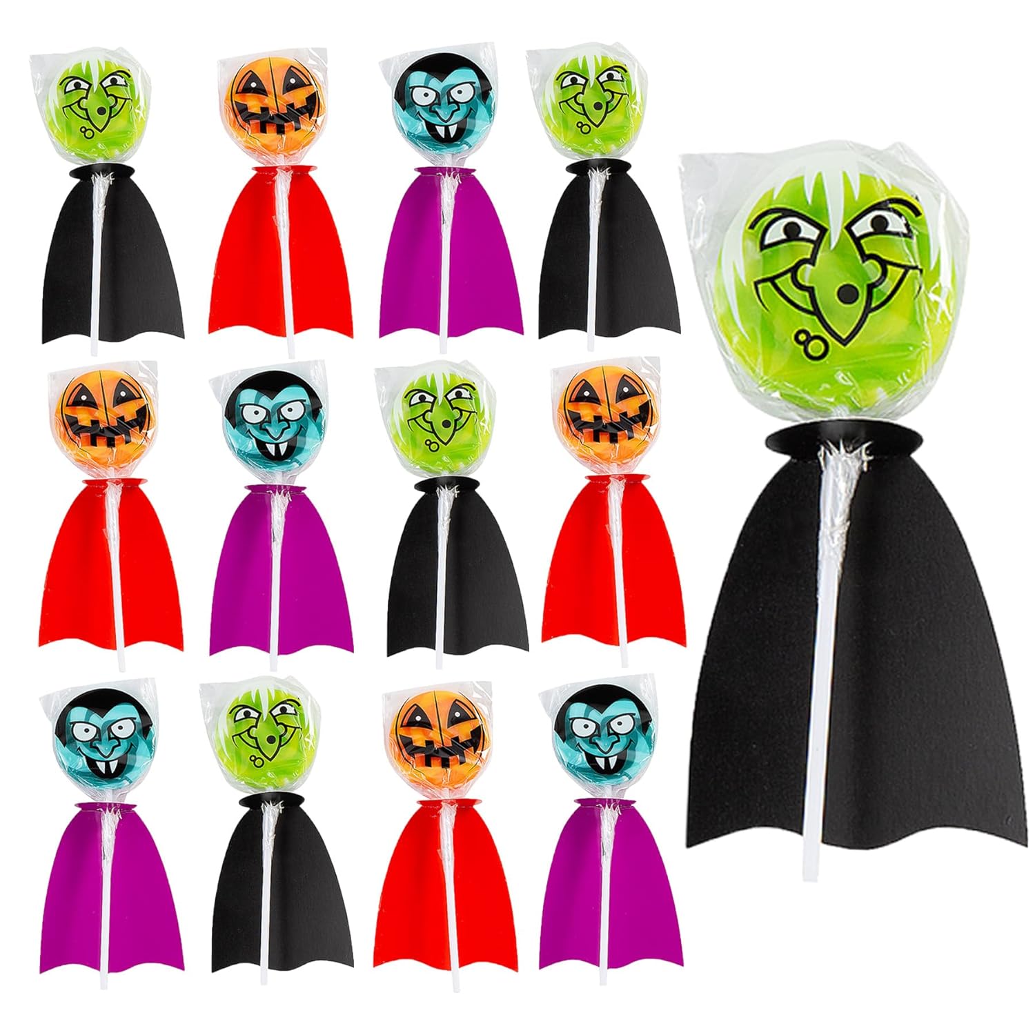 Amazon.com : Halloween Monster Lollipops 12 Fun Monster Suckers ...