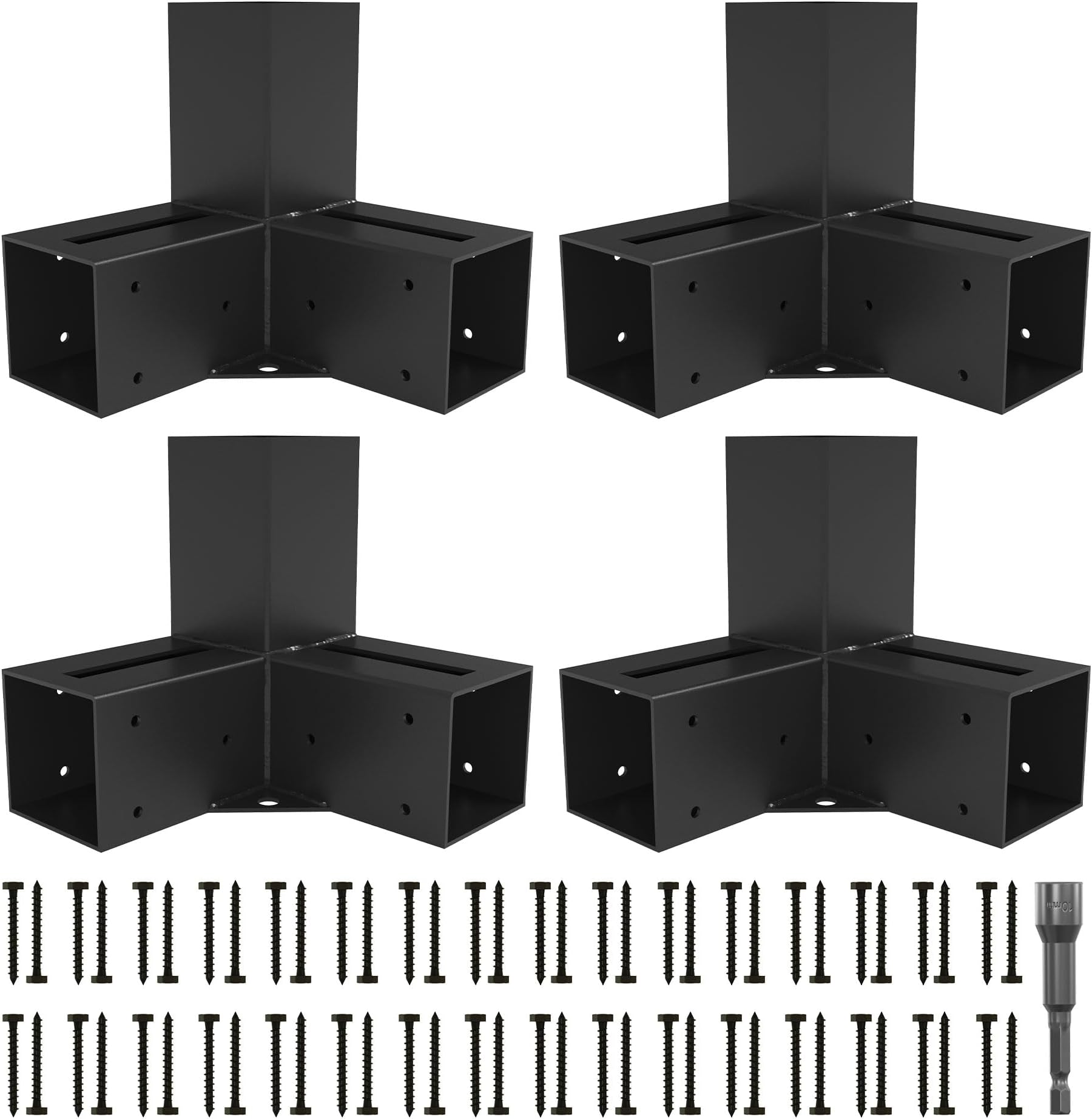 Amazon.com: ZEKOO Pergola Brackets Kit 4x4 Gazebo Brackets Heavy Duty ...