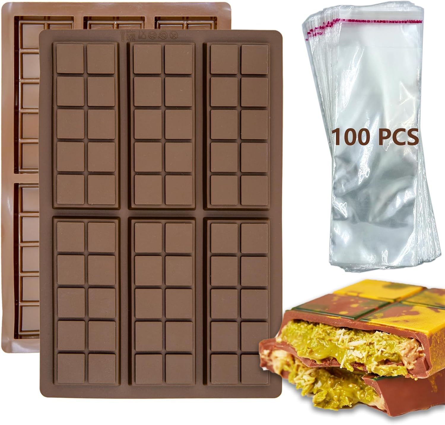 Amazon.com: Silicone Chocolate Bar Mold for Dubai Pistachio Chocolate ...