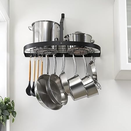 KES 24 Inch Kitchen Pot Pan Rack Wall Mounted Hanging Storage Organizer ...