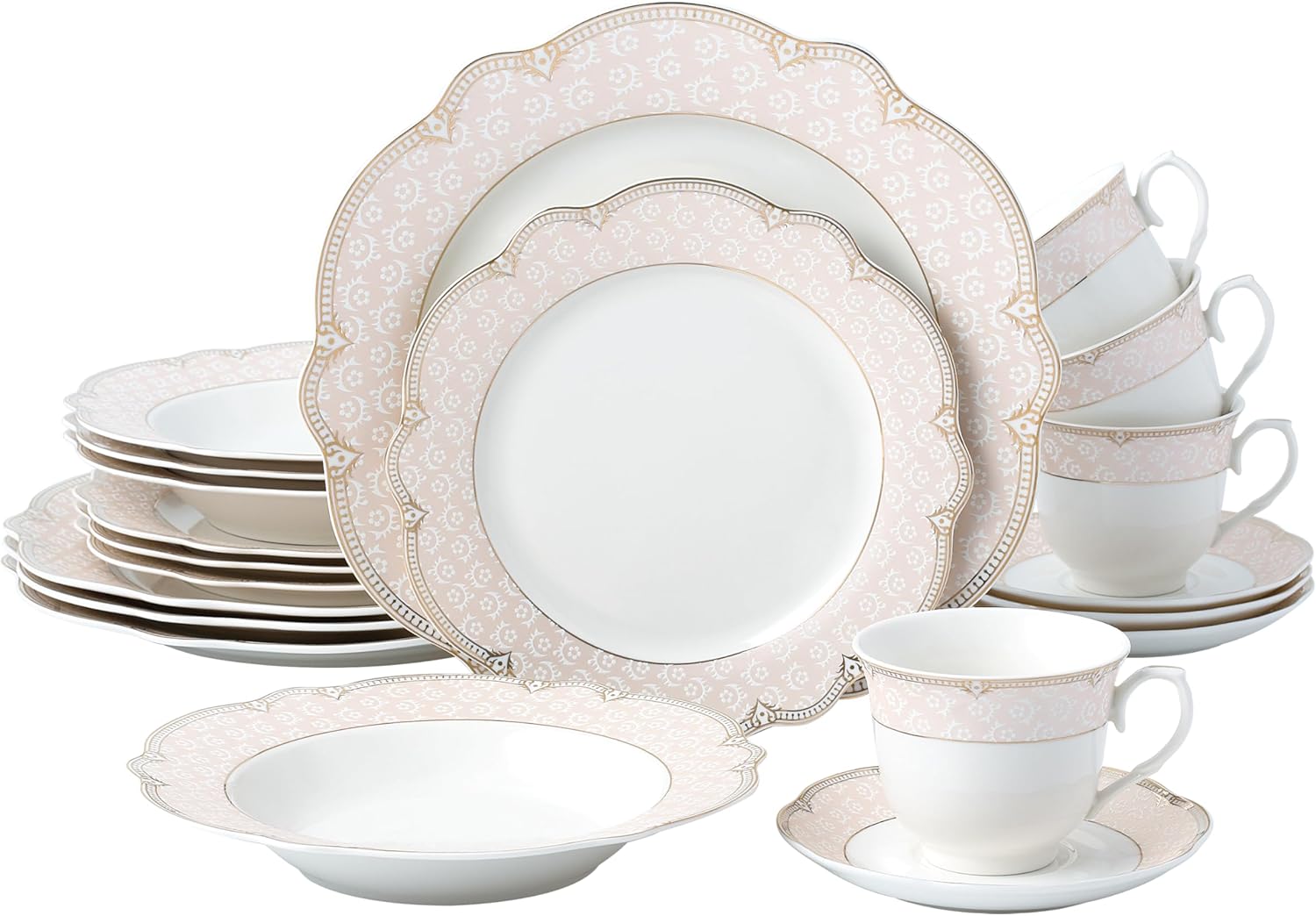 Amazon.com | Joseph Sedgh Collection "Sandra" 20-Piece Bone China ...