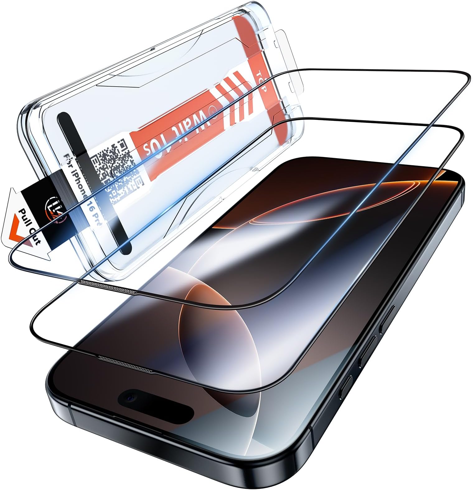 LK 2 Pack for iPhone 16 Pro Screen Protector, 2 Pack HD Tempered Glass ...