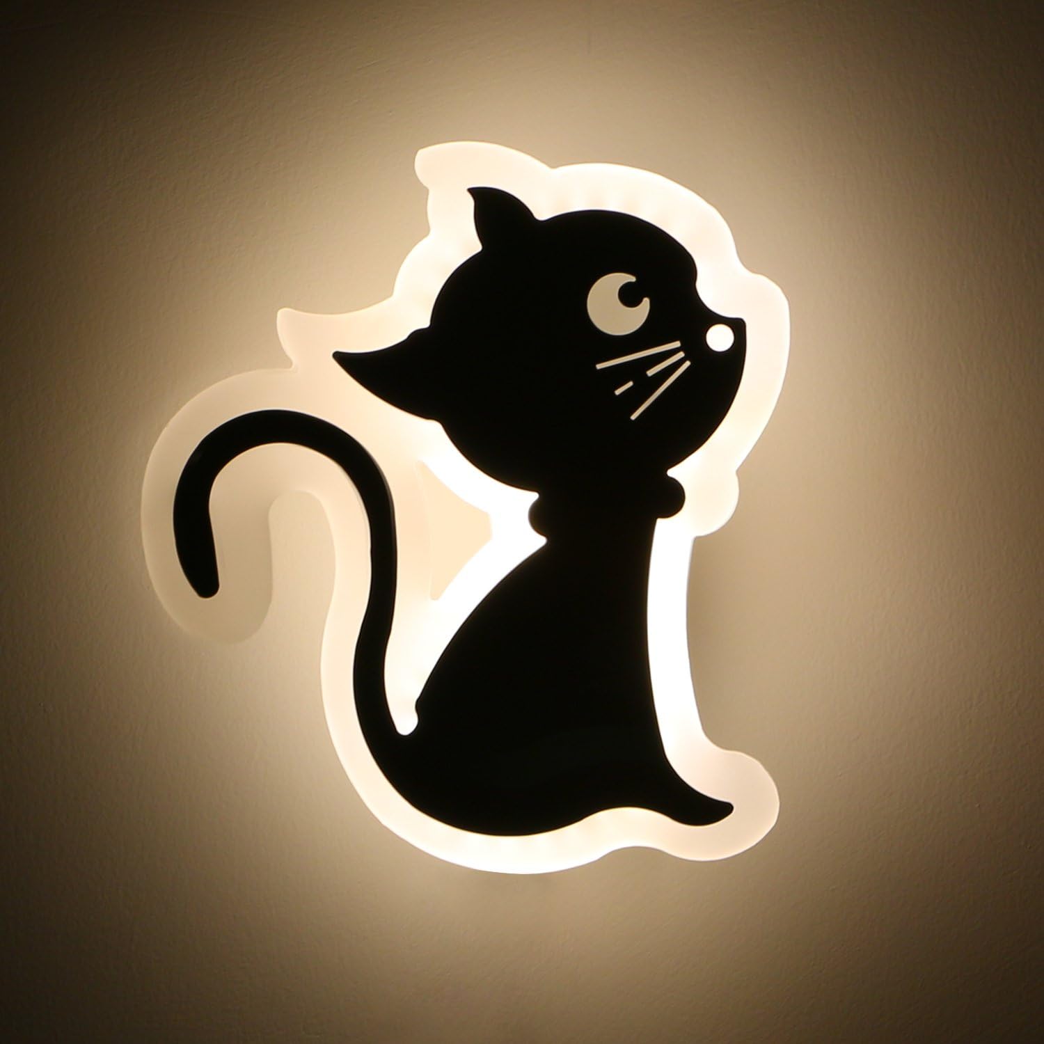 Amazon.com: AccMart LED Wall Sconce Night Light Cat Shape Install ...