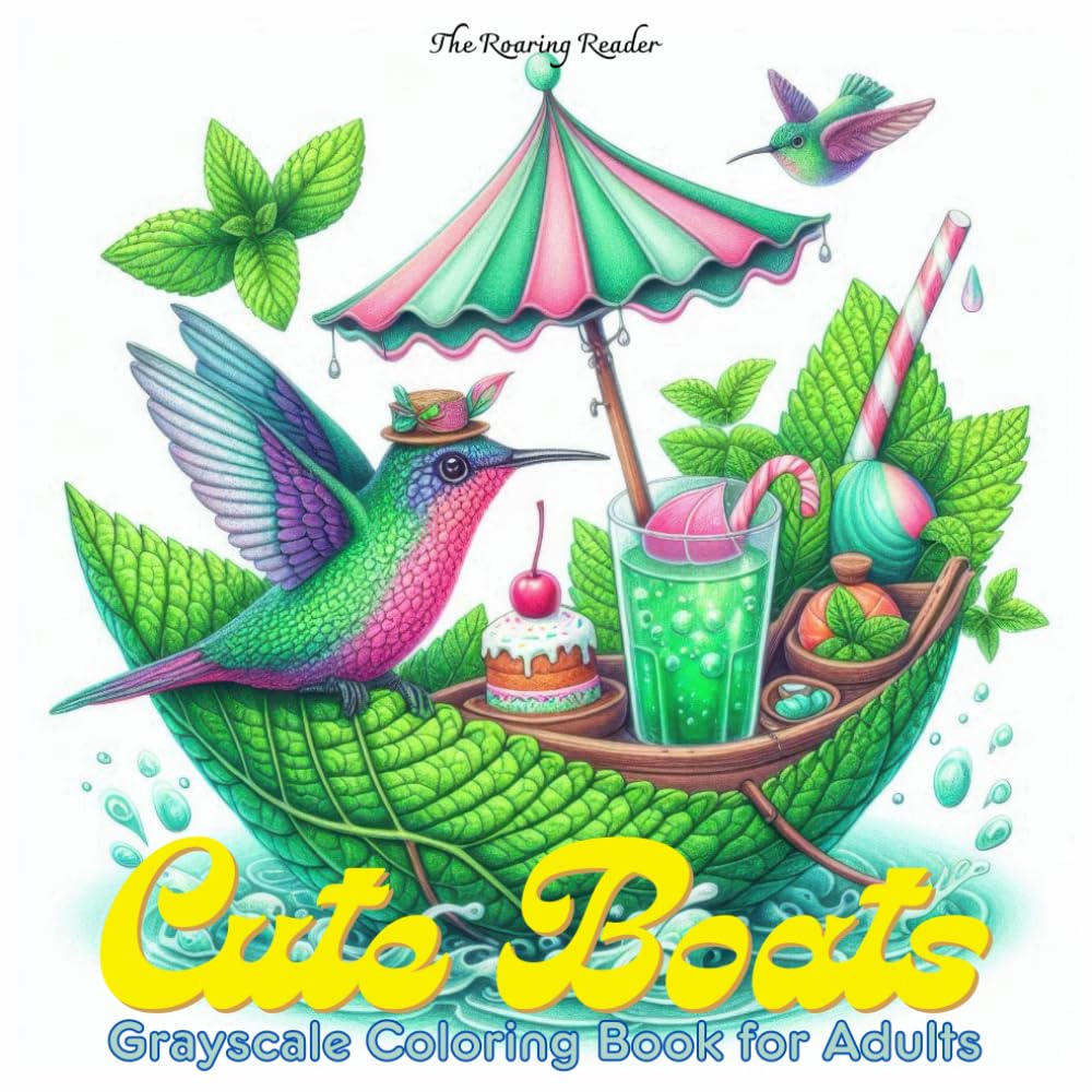 Amazon.com: Cute Boats Grayscale Coloring Book: Whimsical Designs of ...