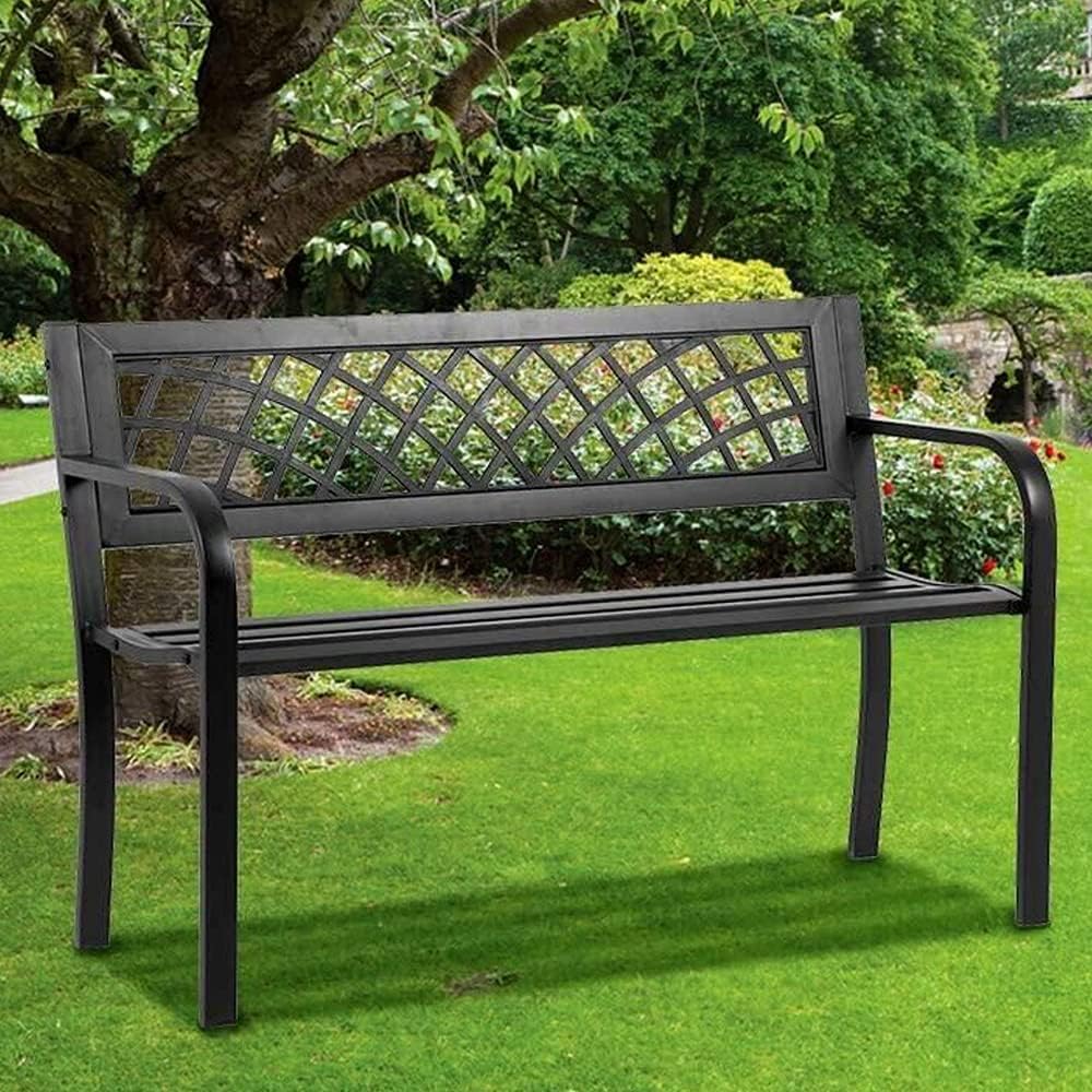 Amazon.com: Patio Park Garden Bench Outdoor Metal Benches,400 lbs Cast ...