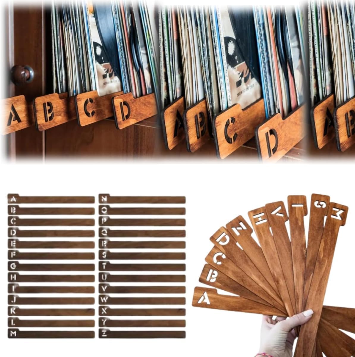 Schallplatten-Trennblätter, Holz-Schallplatten-Trennblätter ...