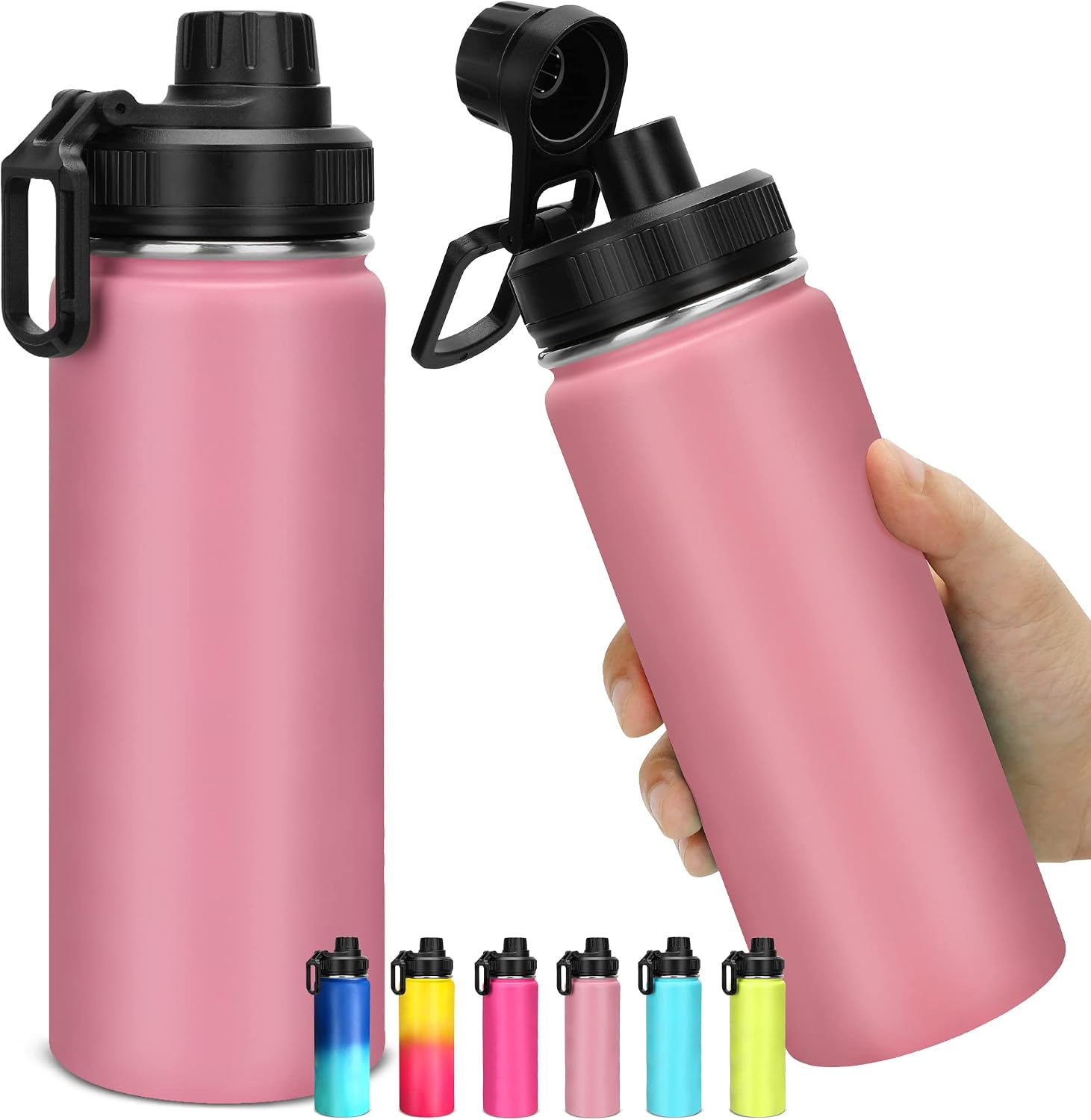 Metal Water Bottle 500ml - Stainless Steel Insulated Water Bottles with ...